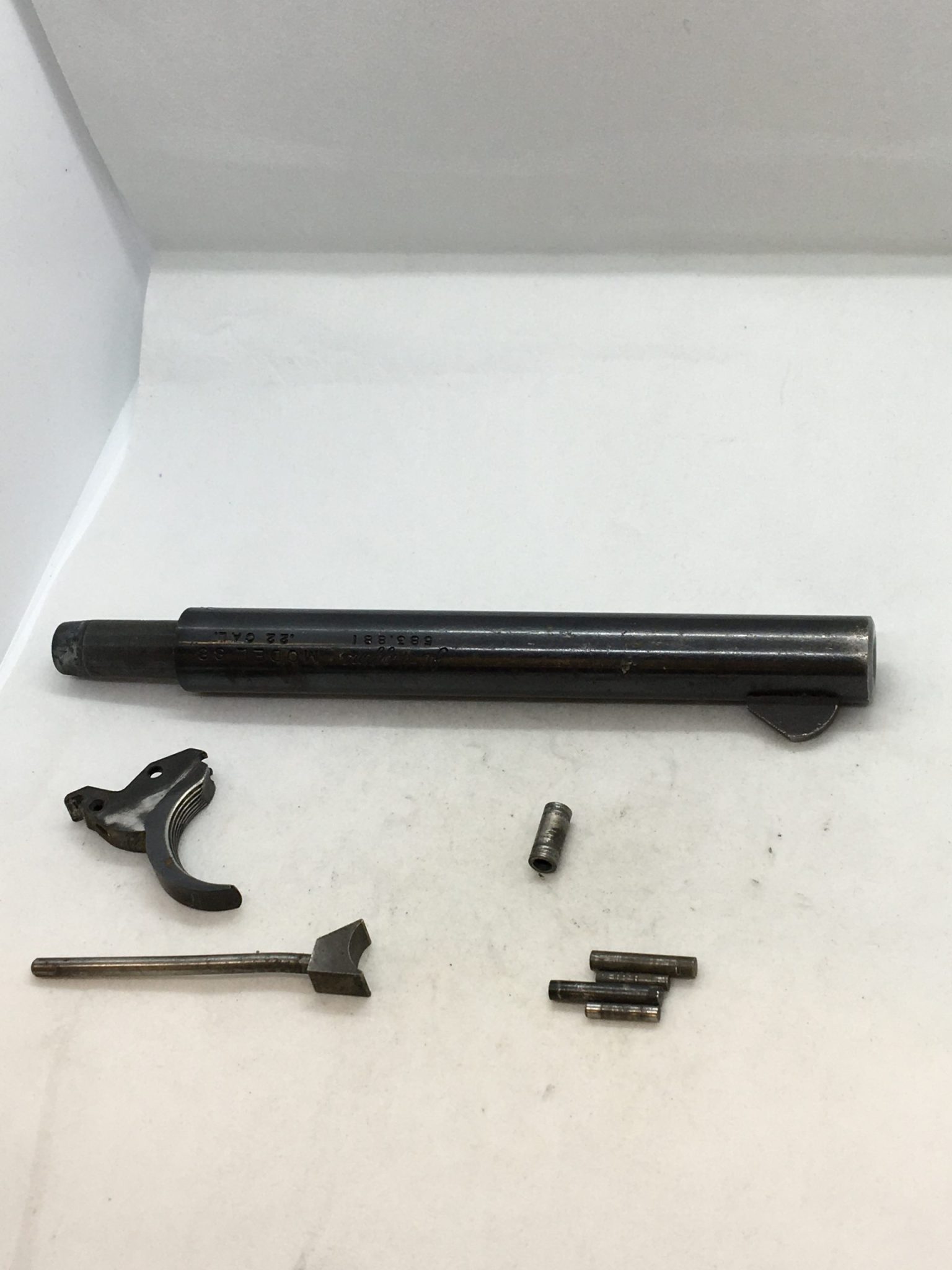 J.C. Higgins model 88 22 revolver parts, Barrel, hammer sleeve, 4 pins ...